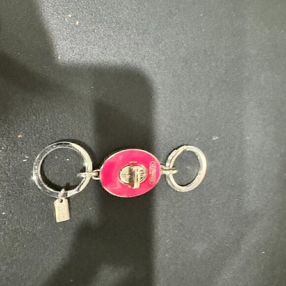 Coach | Accessories | New Coach Oval Pink Silver Valet Key Chain Ring ...